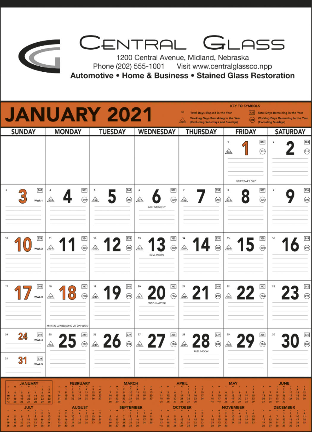 Promotion Pros - Orange & Black Contractor Memo 2022 Calendar