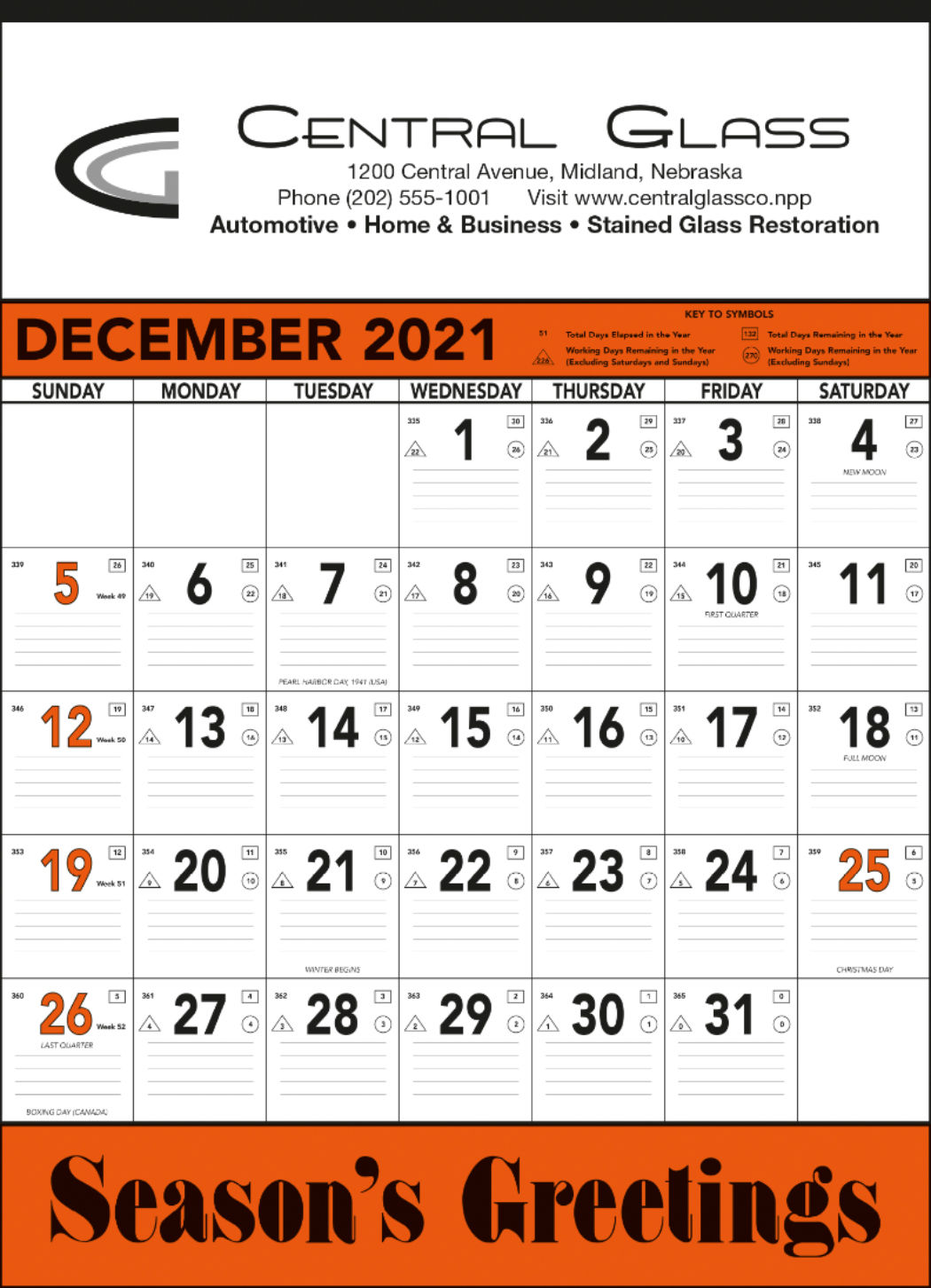 Promotion Pros - Orange & Black Contractor Memo 2022 Calendar