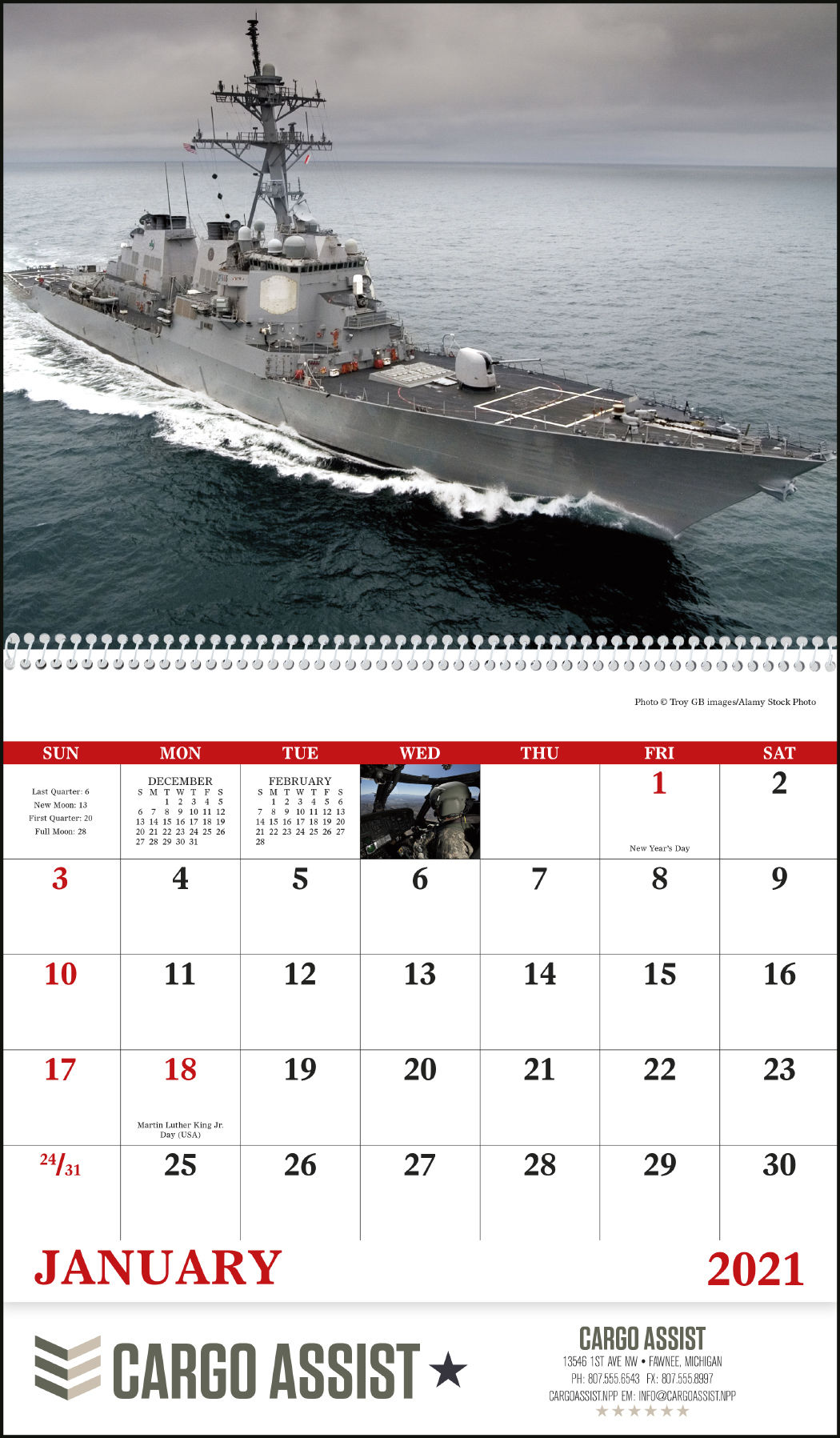 Promotion Pros - Spiral American Armed Forces 2022 Calendar